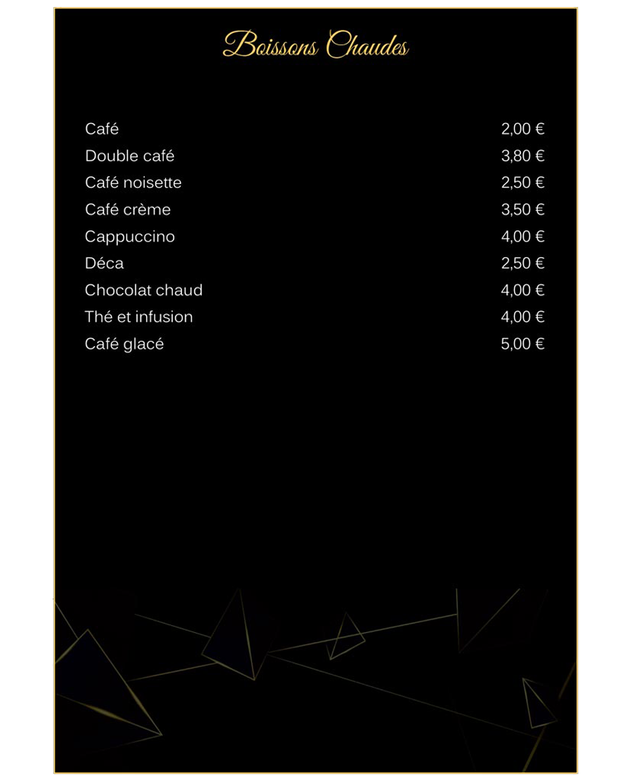 Le menu du Paddock à Grasse
