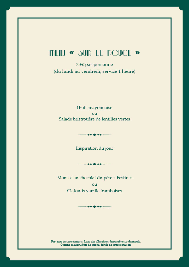 Menu sur le pouce à Pau